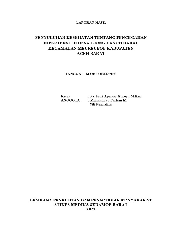 Laporan Pengabdian Masyarakat Fitri Apriani | PDF