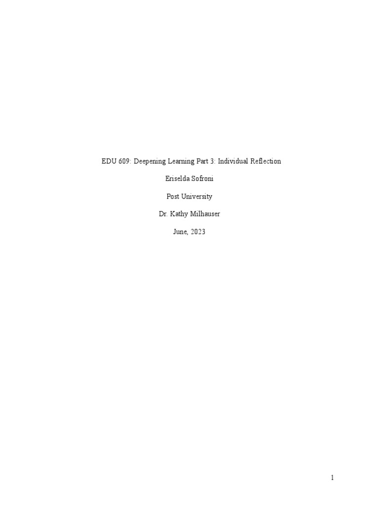 Edu 609 Project Part 3 | PDF | Learning | Teachers