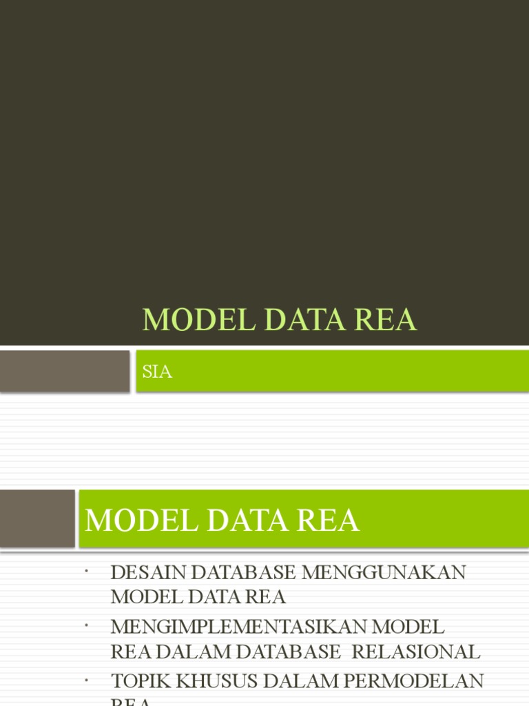 Desain Database Menggunakan Model Data Rea | PDF