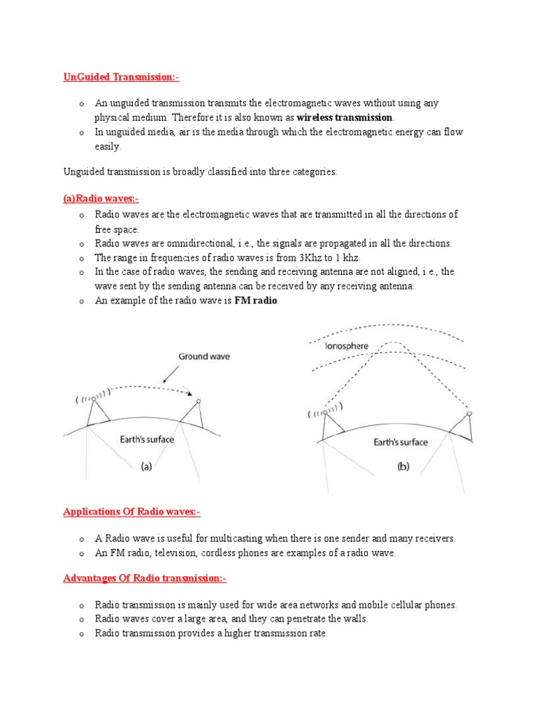 CN-lecture10 Unguided Trans Media | PDF | Radio | Transmission Medium