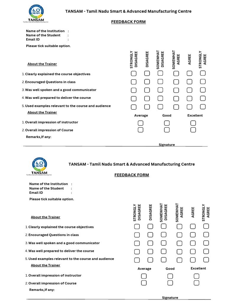 Feedback Form | PDF | Communication