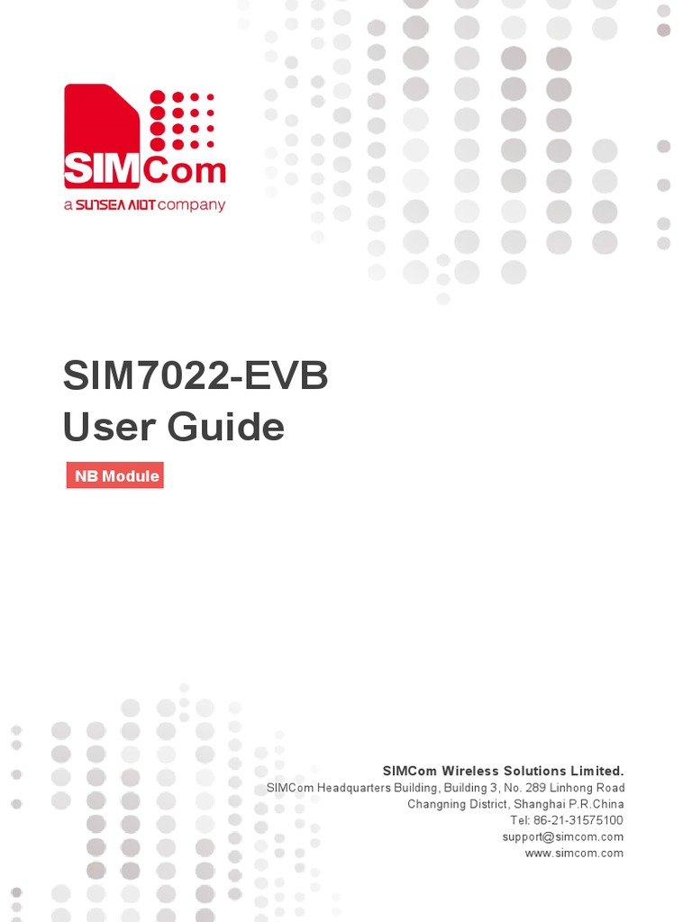 Sim7022-Evb User Guide v1.00 | PDF | Cellular Network | Usb