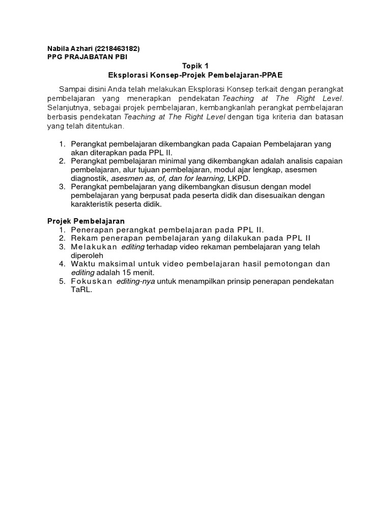 Topik 1 Eksplorasi Konsep Asesmen 2 | PDF