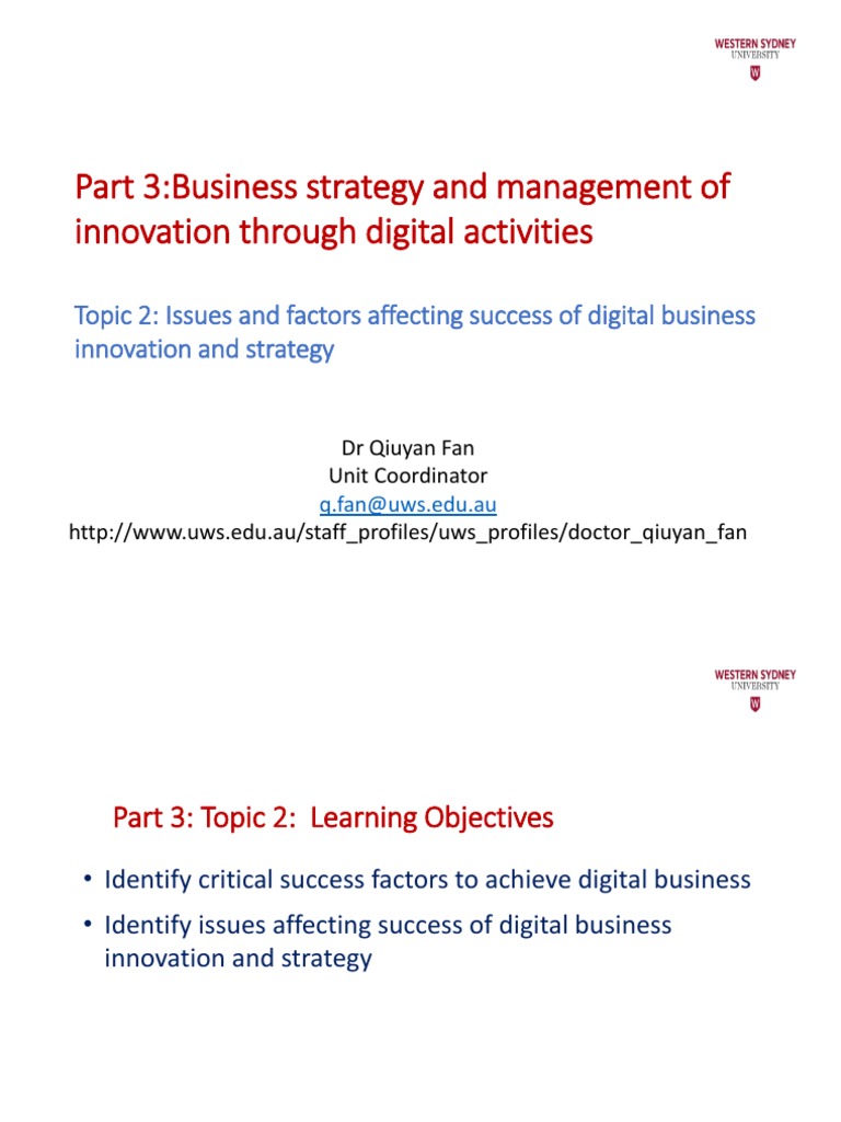 Week 8 - Issues and Factors Affecting The Success of Digital Business ...