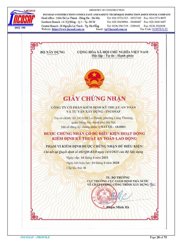 INCOSAF Construction Consultant Profile | PDF | Computers | Technology ...