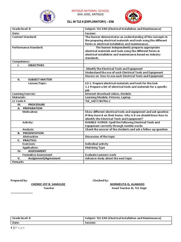 DLL Identify Hand Tools | PDF | Learning | Educational Assessment