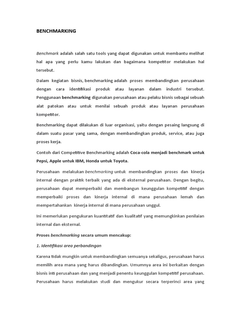 BENCHMARKING | PDF