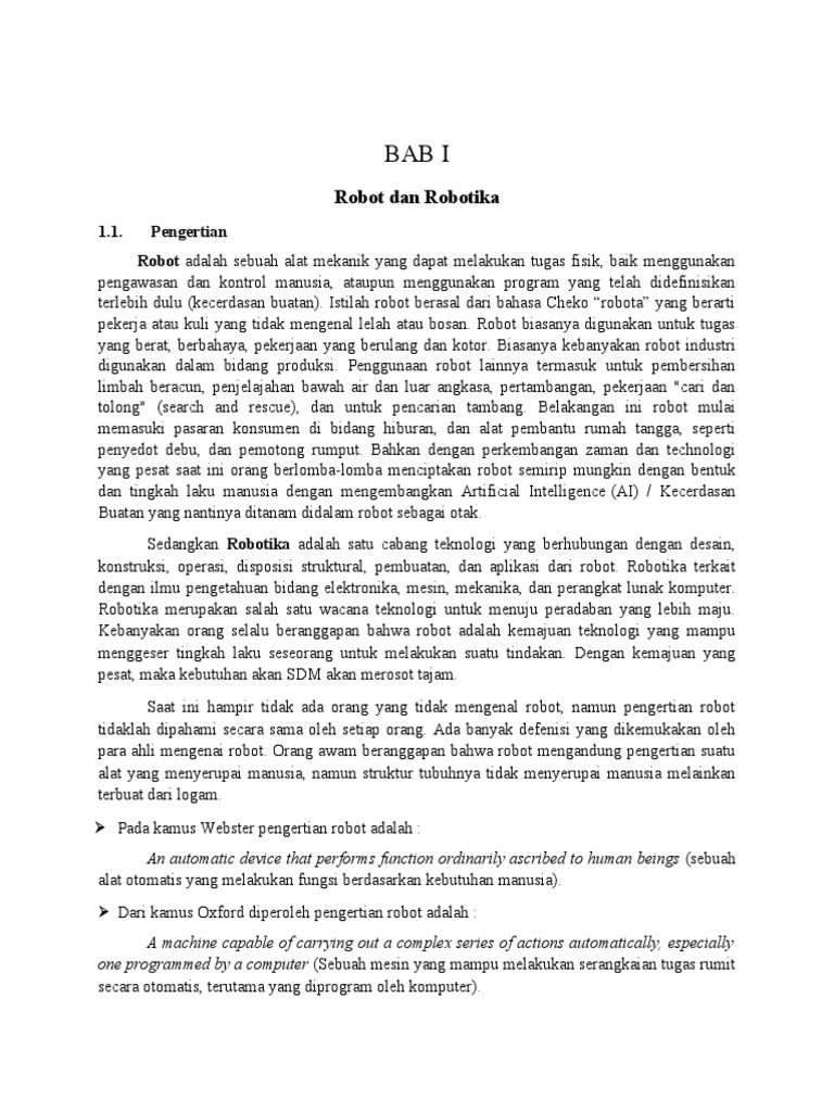 Modul Robotika 2021 BAB I | PDF