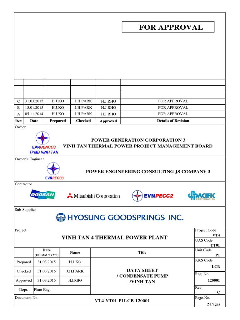 Vt4 Yt01 P1lcb 120001 Rev C Data Sheet Cep Download Free Pdf Pump Turbomachinery