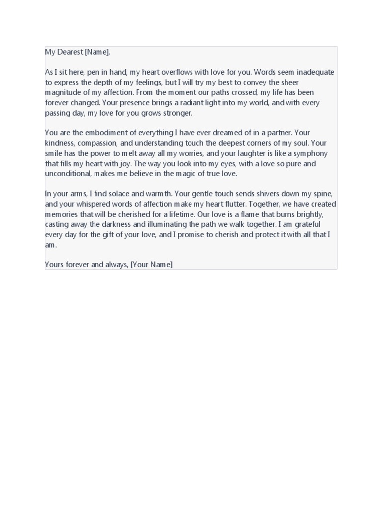 Heartfelt Love Letter to [Name] | PDF | Poetry