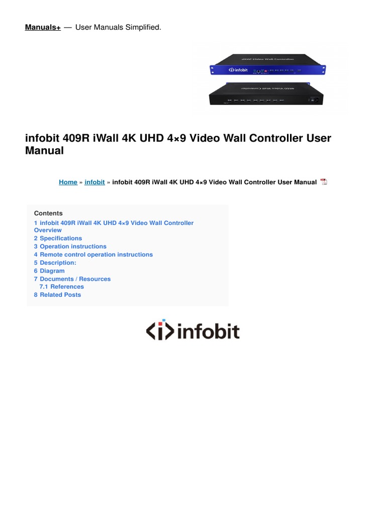 Infobit 409R iWall Video Wall Manual | PDF | Hdmi | Display Resolution