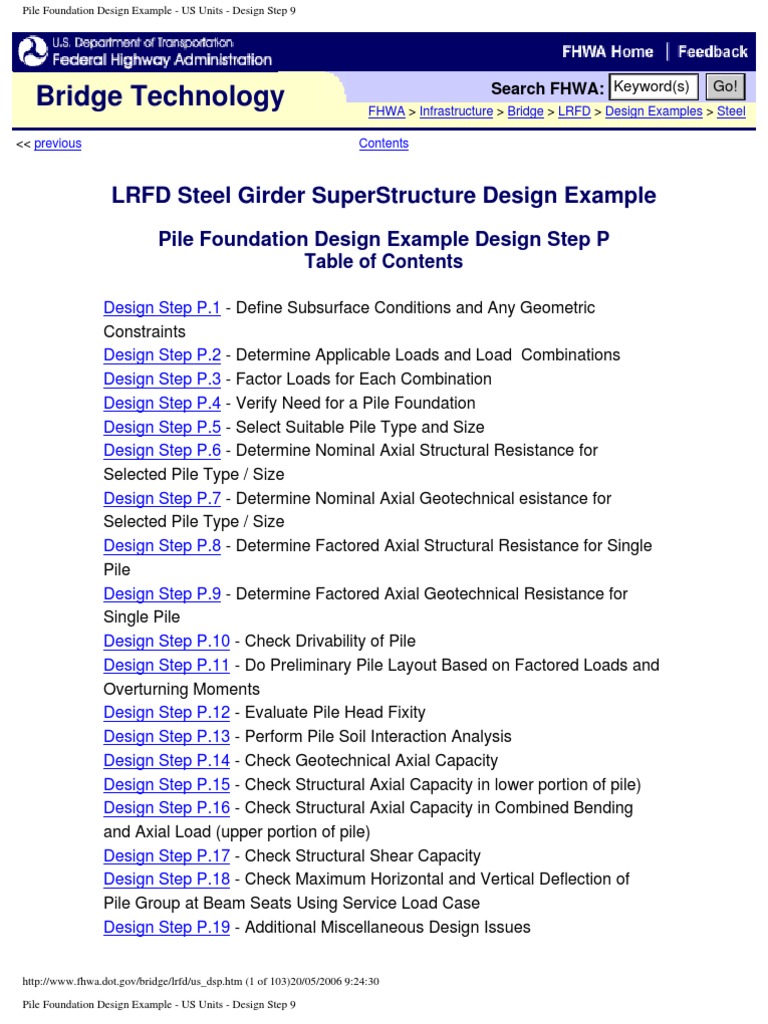 Pile Foundation Design Example - US Units - Design Step 9 | PDF | Deep ...