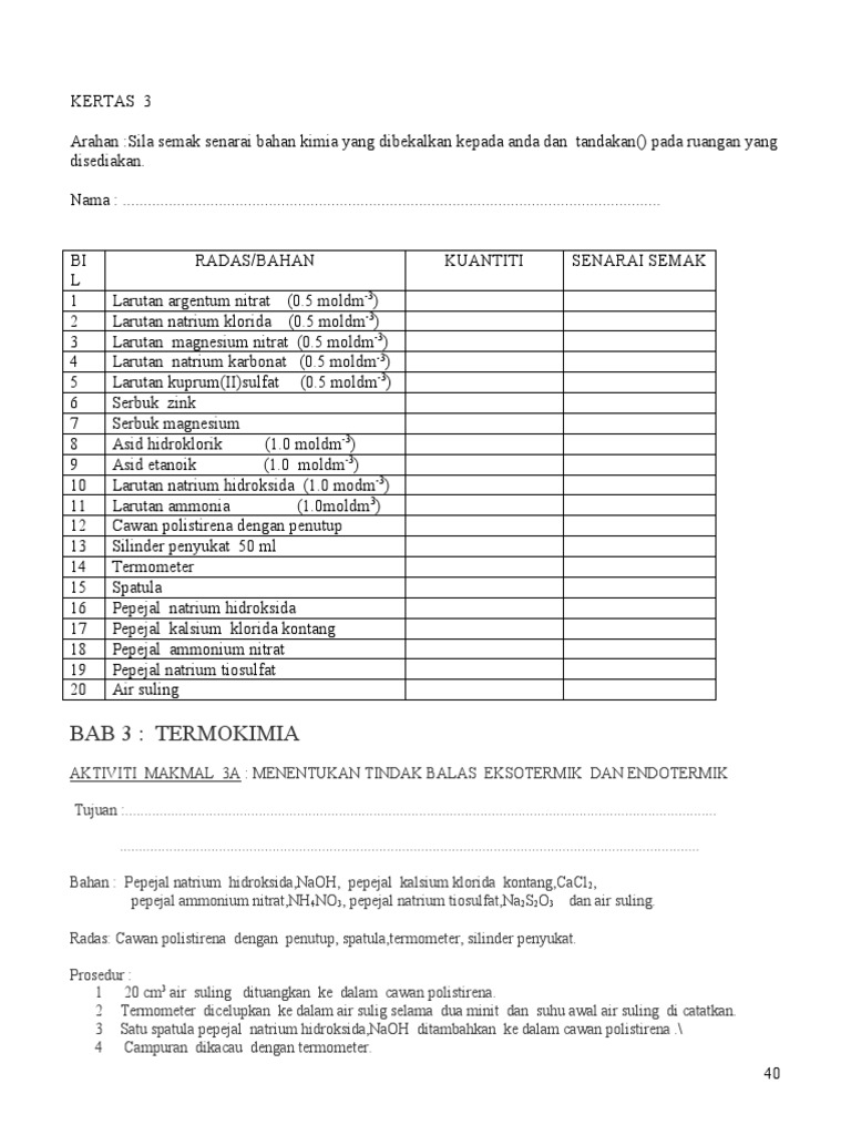 Amali Kertas 3 | PDF
