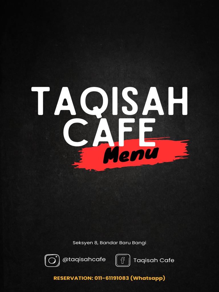Taqisah Cafe Menu Overview | PDF | Food Ingredients | Drink