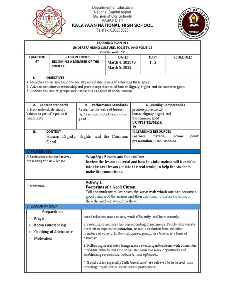 DLP Human Dignity | PDF | Behavior Modification | Cognition