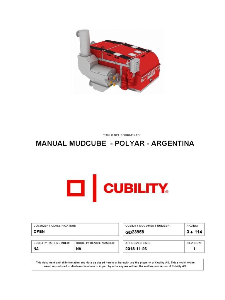 Mudcube Operation Manual - Polyar | PDF | Bearing (Mechanical) | Drilling