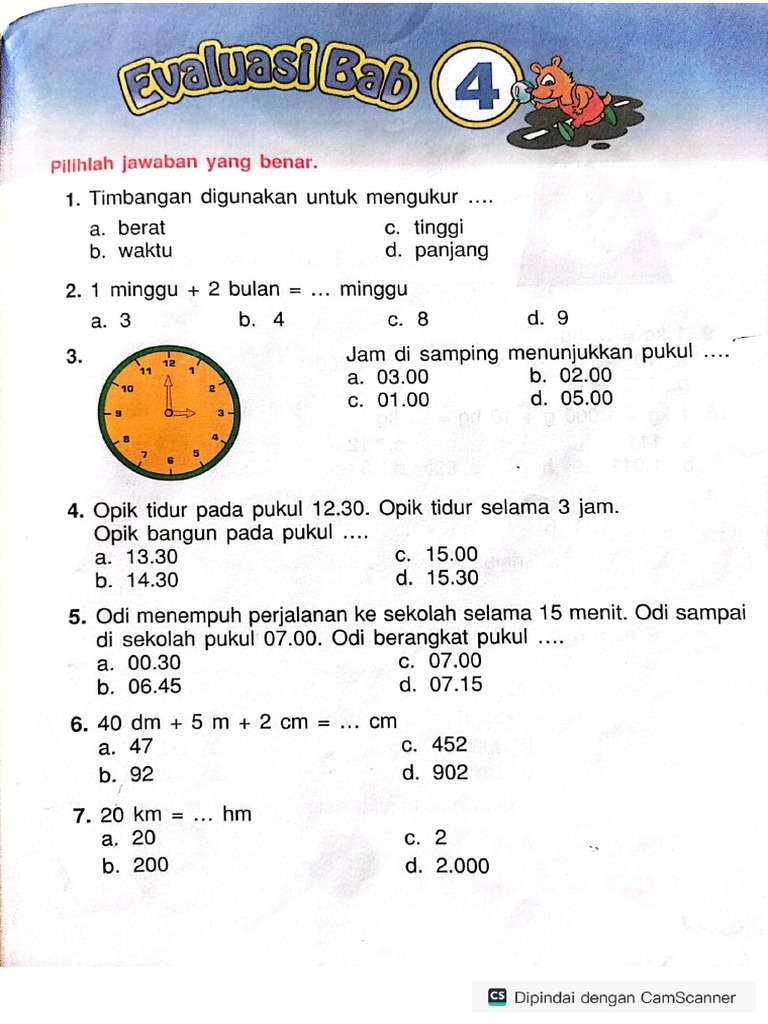 Soal MM Kelas 3 Utk Ujian Smester Genap 2023 | PDF