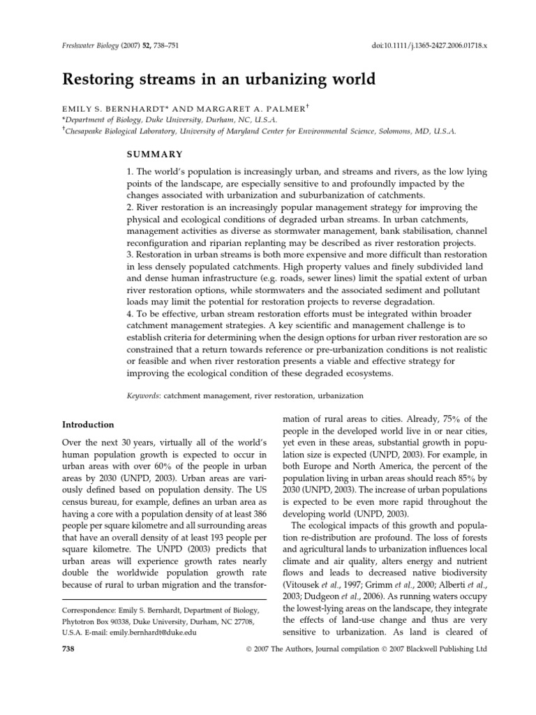 Urban Stream Restoration Strategies | PDF | Stormwater | Restoration ...