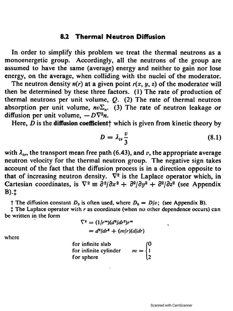 Thermal Neutron Diffusion | PDF