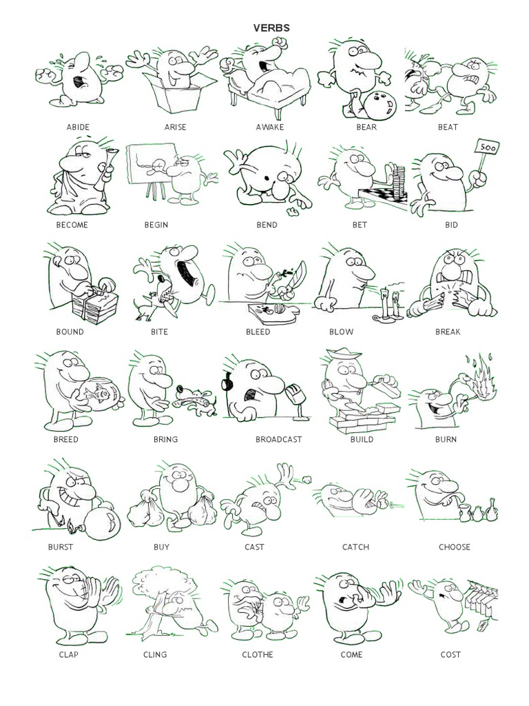 Dibujos de Verbos Irregulares | PDF