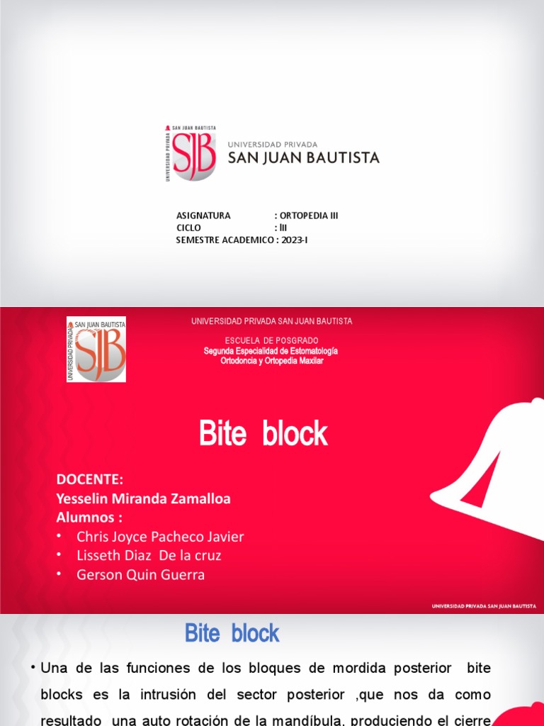 Aparato Bite Blocks | PDF | Ortodoncia | Ramas de Odontología