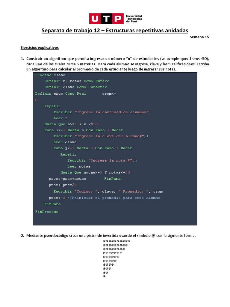 Separata12 Unidad03 | PDF | Matemáticas Aplicadas | Algoritmos
