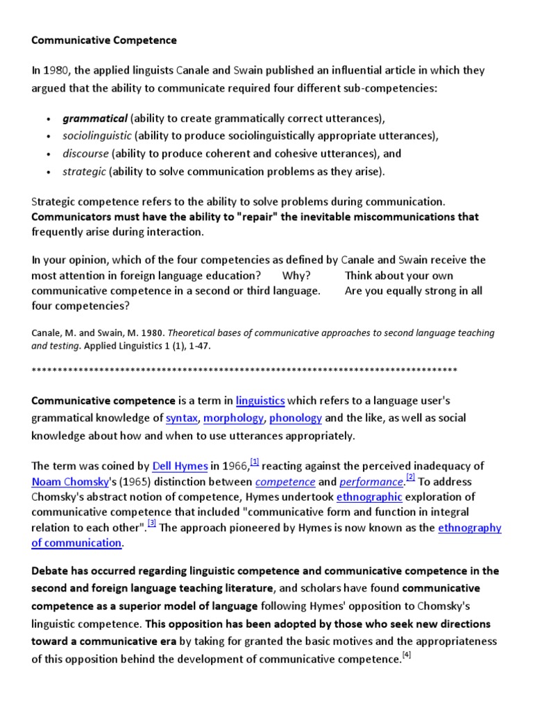 65 Communicative Competence | PDF | Linguistics | Cognitive Psychology