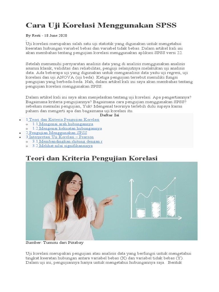 Cara Uji Korelasi Menggunakan SPSS | PDF | Metode & Bahan Ajar