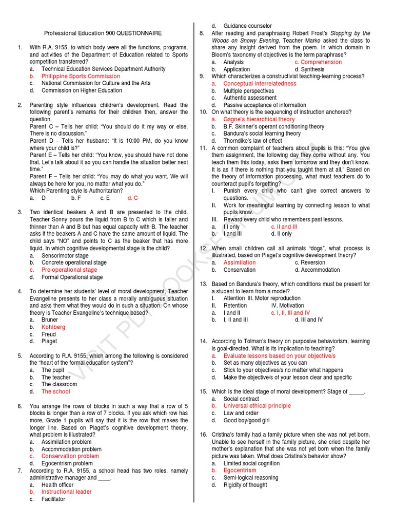 900 Prof Ed | PDF | Cognitive Science | Cognition