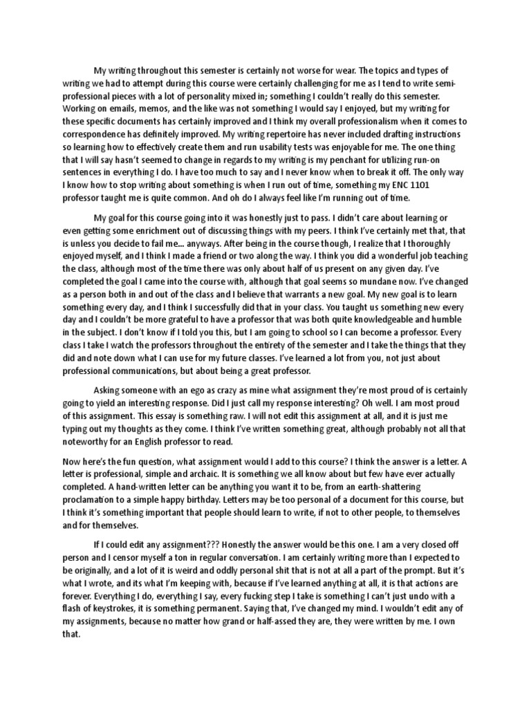 reflection essay for professional communications | PDF | Cognitive ...