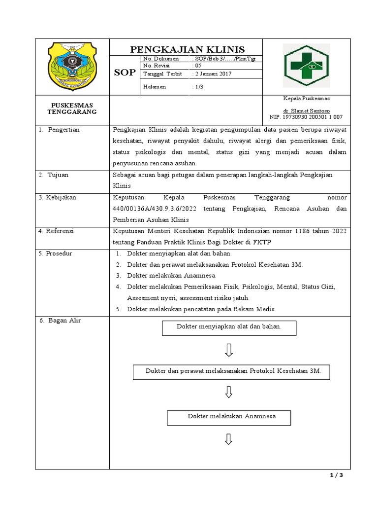 Sop Pengkajian Awal | PDF