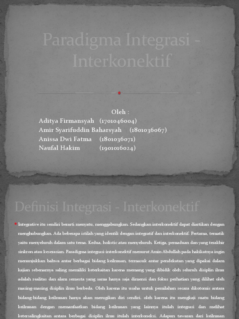 Paradigma Integrasi - Interkonektif | PDF
