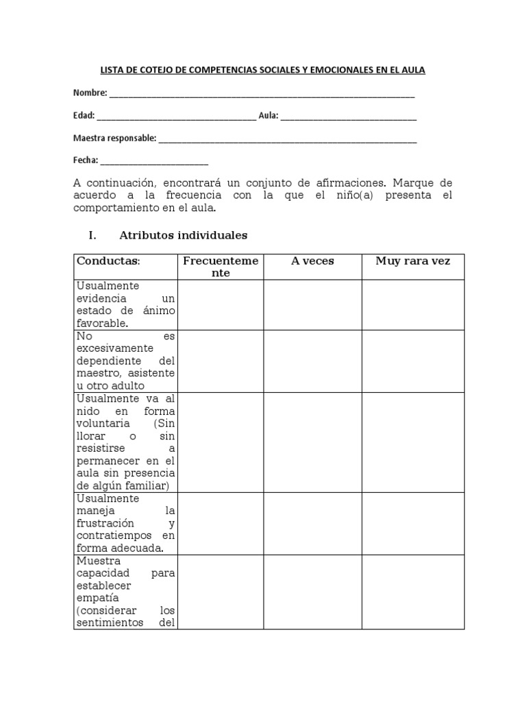 Ficha de Conducta en el Aula | PDF | Comportamiento | Sicología