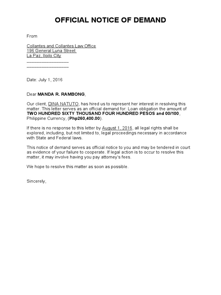 Demand Letter From Attorney | PDF