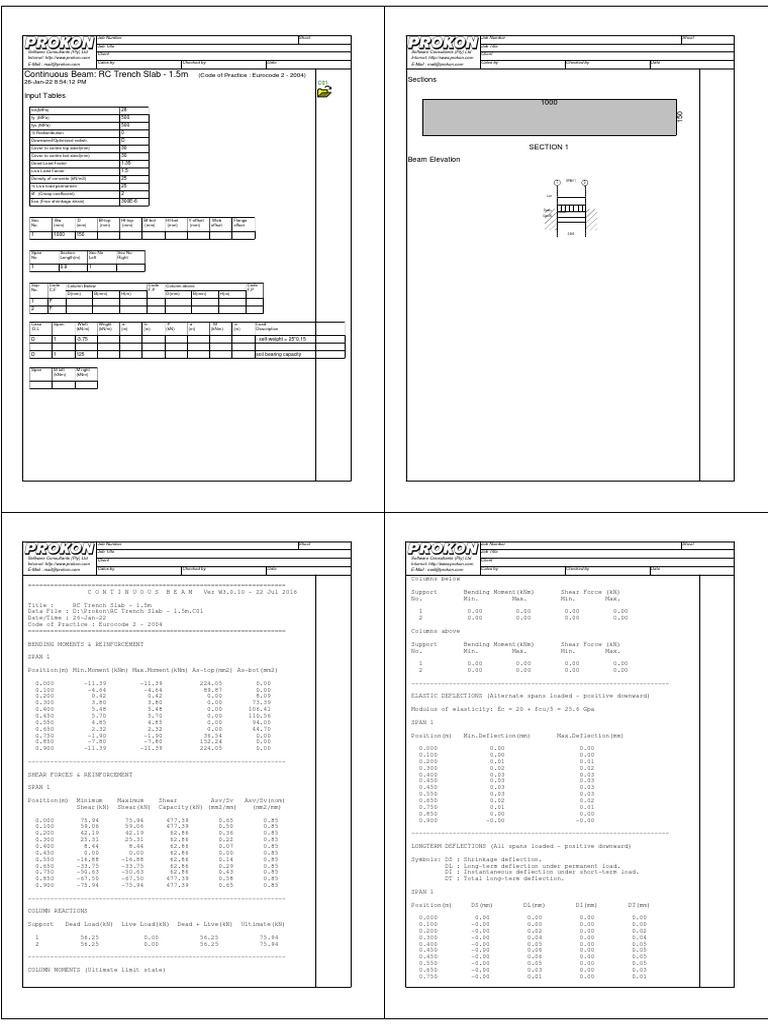 RC Trench Slab 1.5, 3.0, 4.5 | PDF | Bending | Elasticity (Physics)