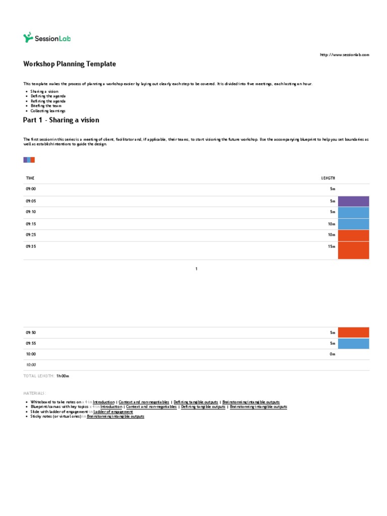 Workshop Planning Template Guide | PDF | Information | Cognitive Science