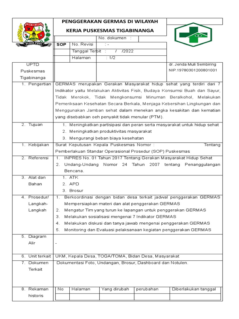 Sop Penggerakan Germas | PDF