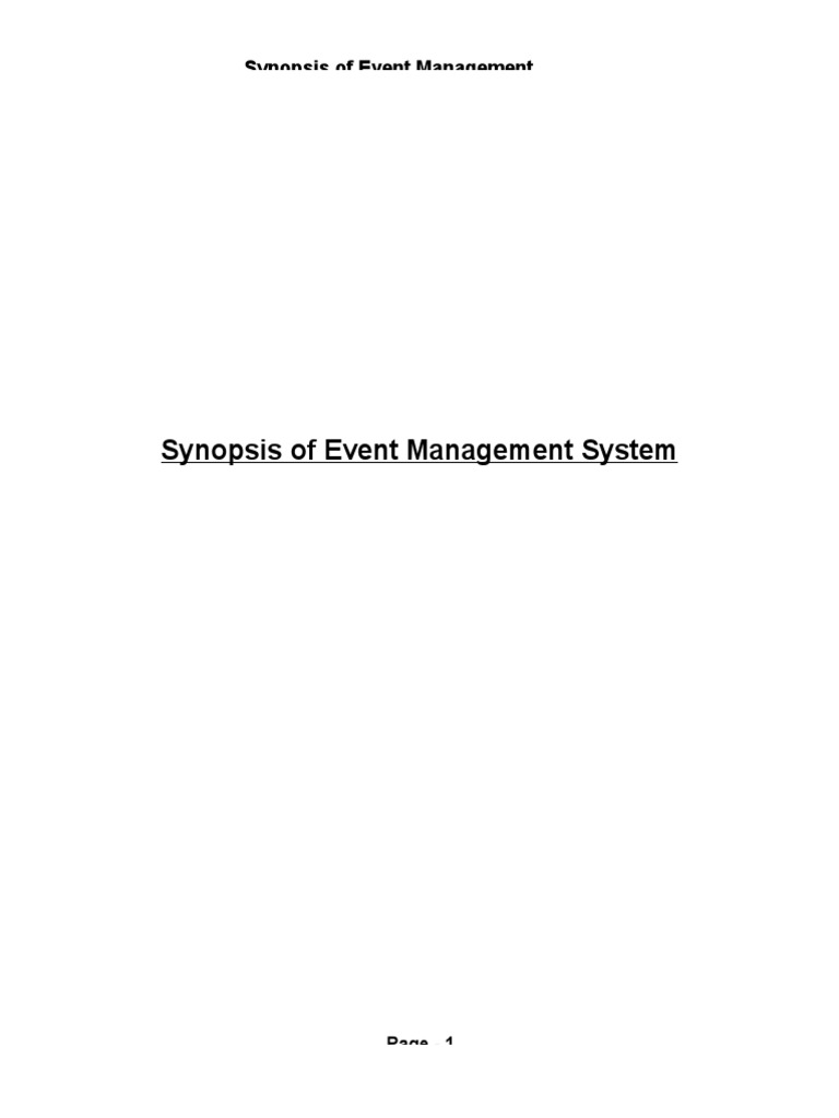 Synopsis of Event Management System | PDF | Relational Database | Databases