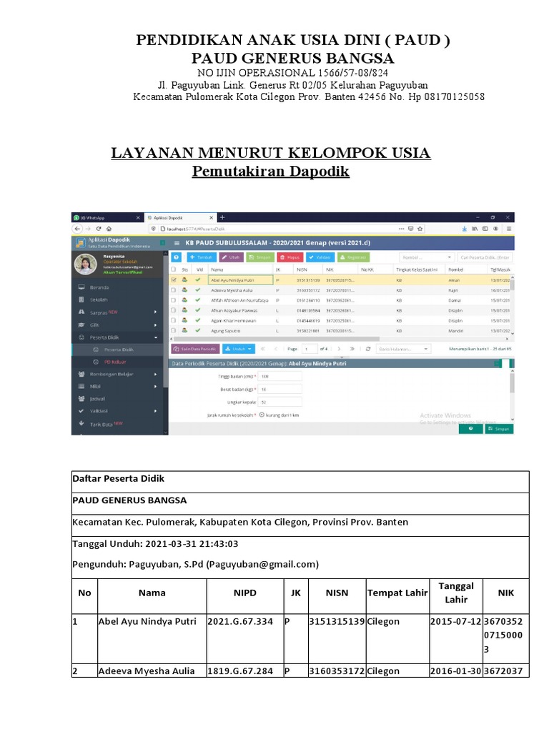 2.3 Layanan Menurut Usia | PDF