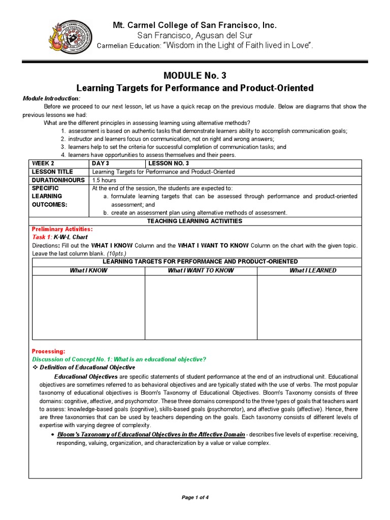PCK 4.6 - Module 3 | PDF | Educational Assessment | Learning