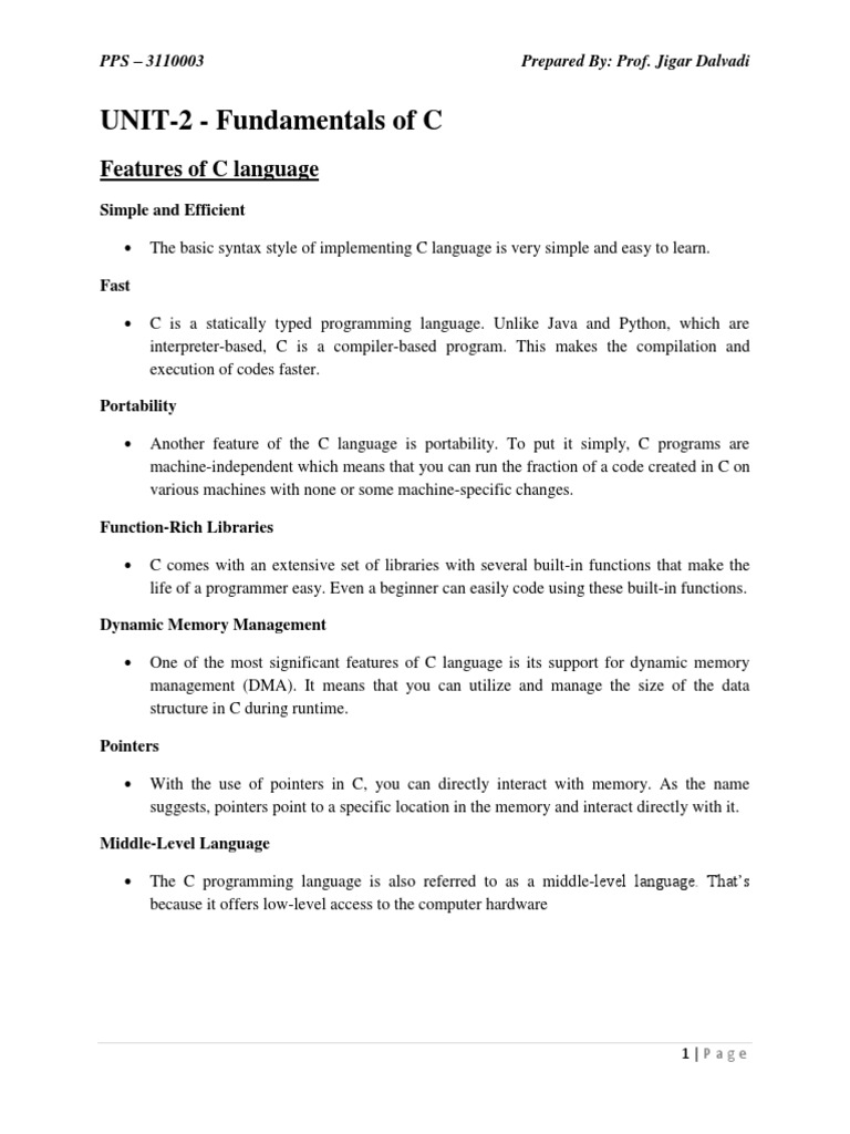Unit - 2 PPS | PDF | C (Programming Language) | Programming