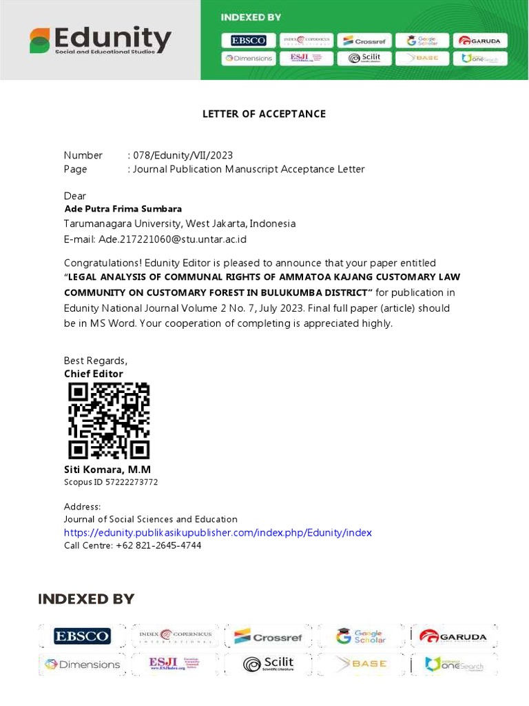 LOA Edunity - Ade Putra Frima Sumbara | PDF