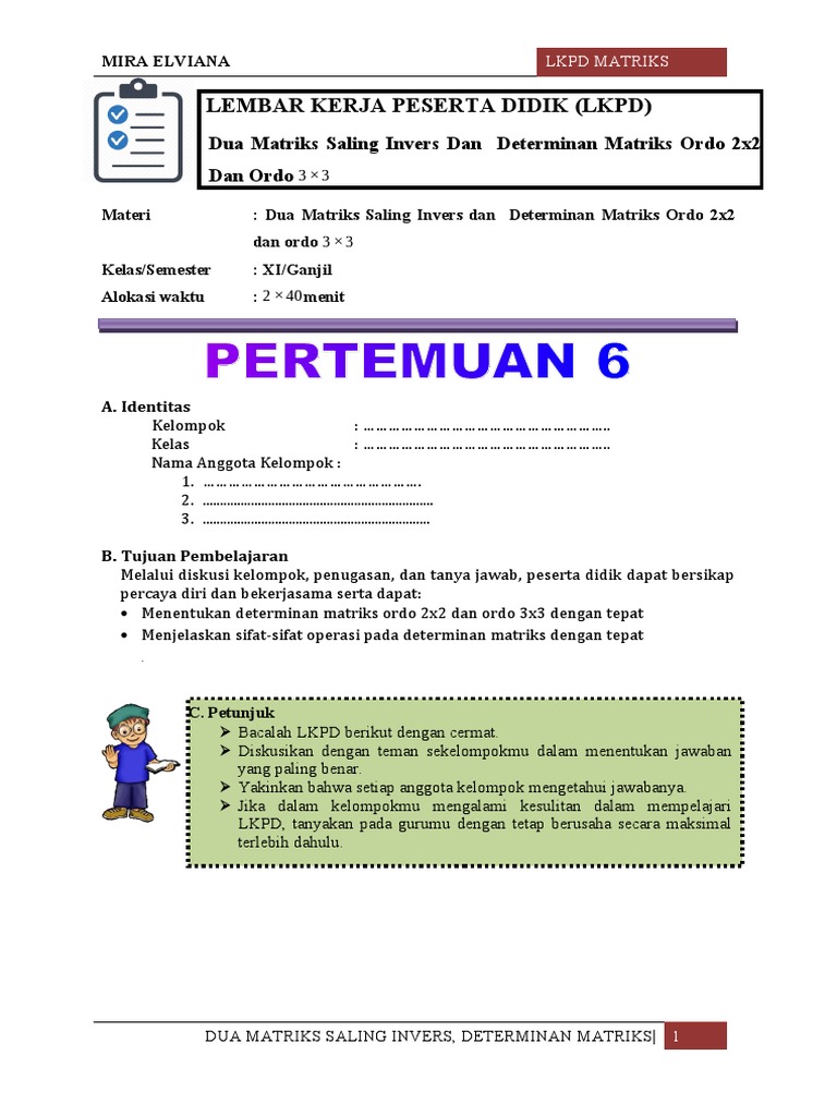 LKPD Determinan | PDF | Metode & Bahan Ajar | Komputer