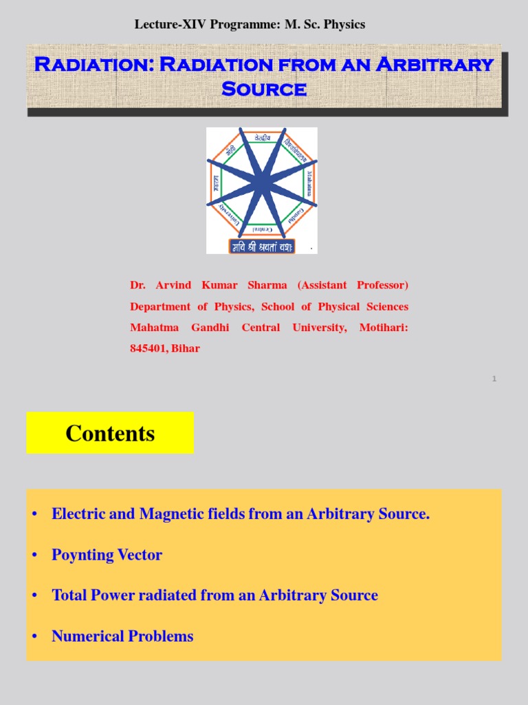 Radiation From An Arbitrary Source - Arvind Kumar | PDF ...