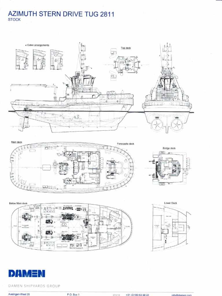 Azimuth Stern Drive Tug 2811 | PDF | Ships | Water Transport