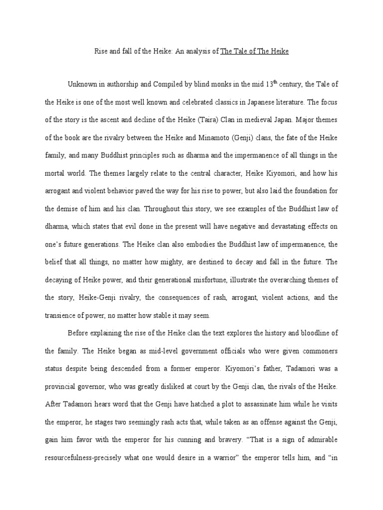 Tale of The Heike | PDF | Japanese Nobility | Japanese People