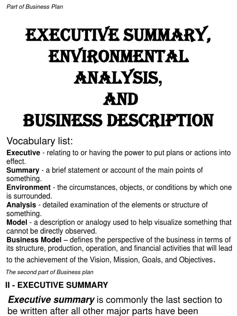 Business Plan: Executive Summary & Analysis | PDF | Business Model ...