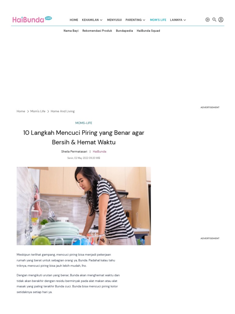 10 Langkah Mencuci Piring Yang Benar Agar Bersih & Hemat Waktu | PDF