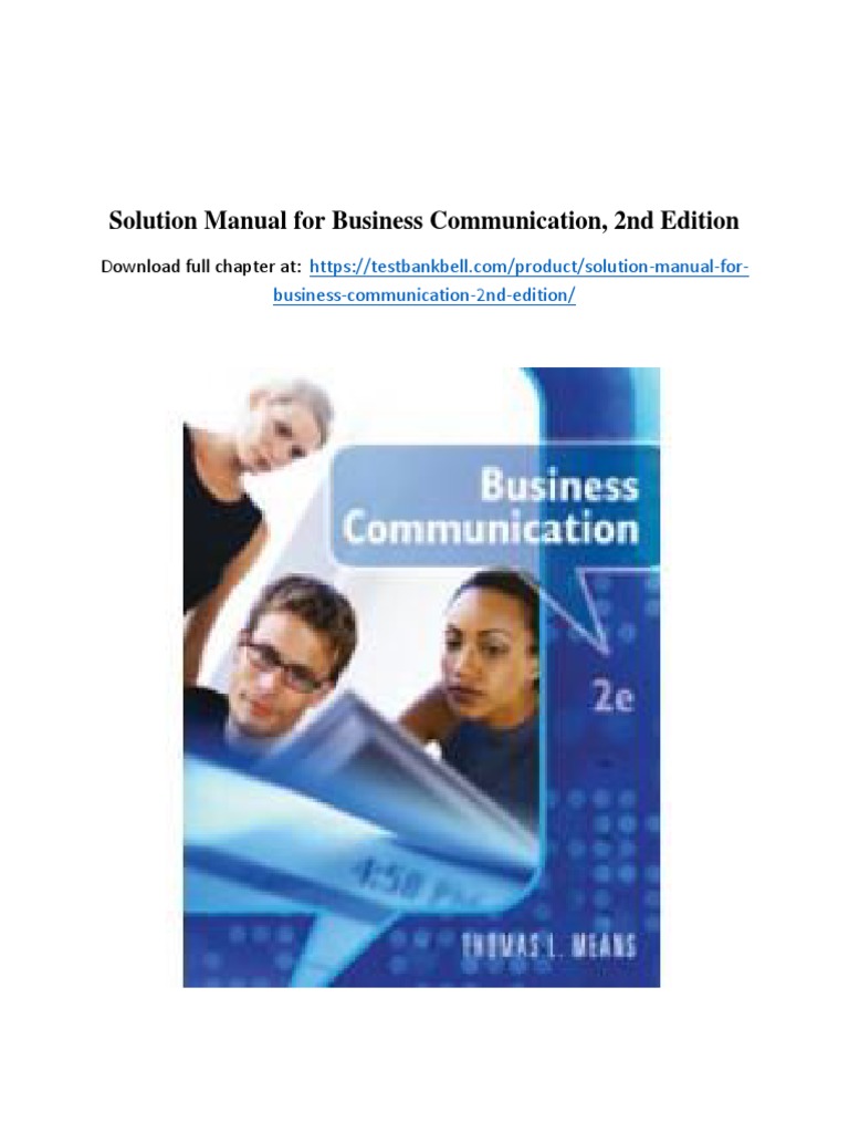 Solution Manual for Business Communication 2nd Edition | PDF
