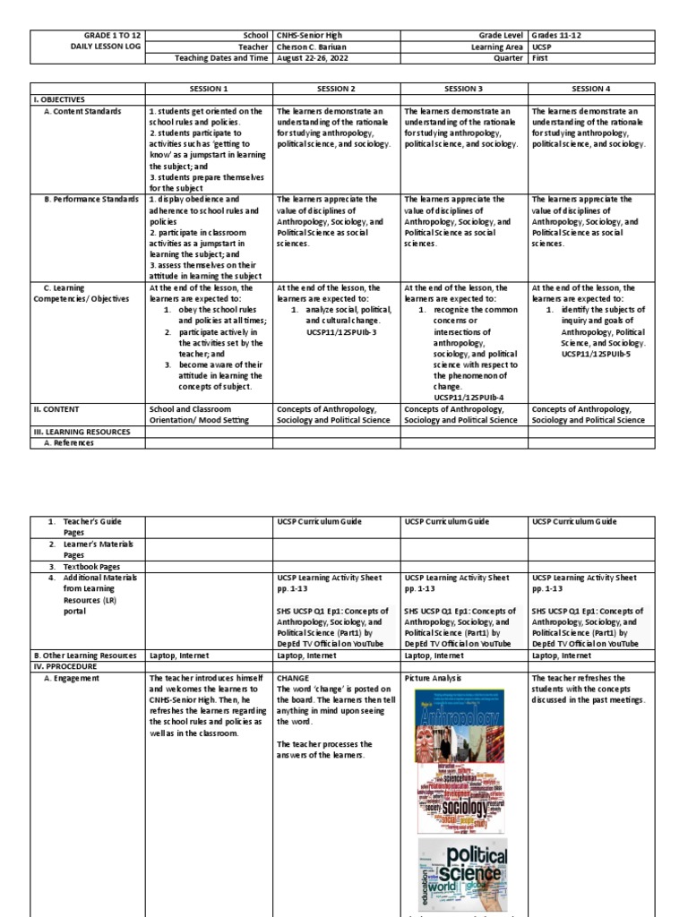 Ucsp DLL | PDF | Learning | Teachers